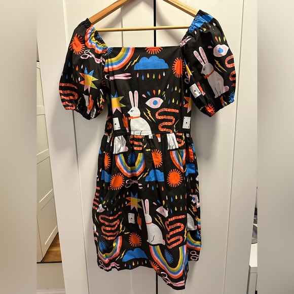 Nooworks | Dresses | Nooworks Magic Print Puff Sleeve Dress | Poshmark